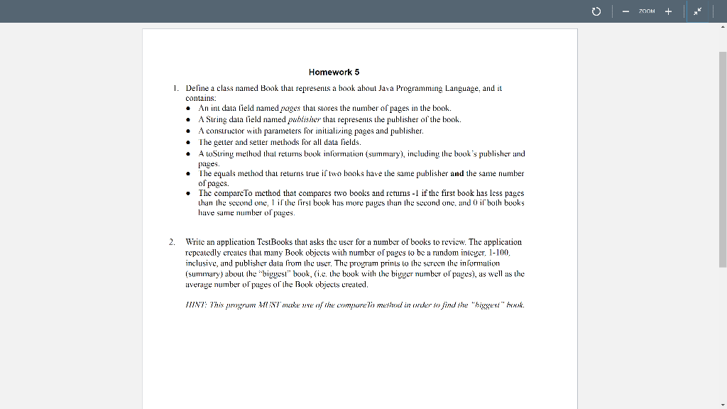 Solved 1. Deline a class named Book that fepresents a book | Chegg.com