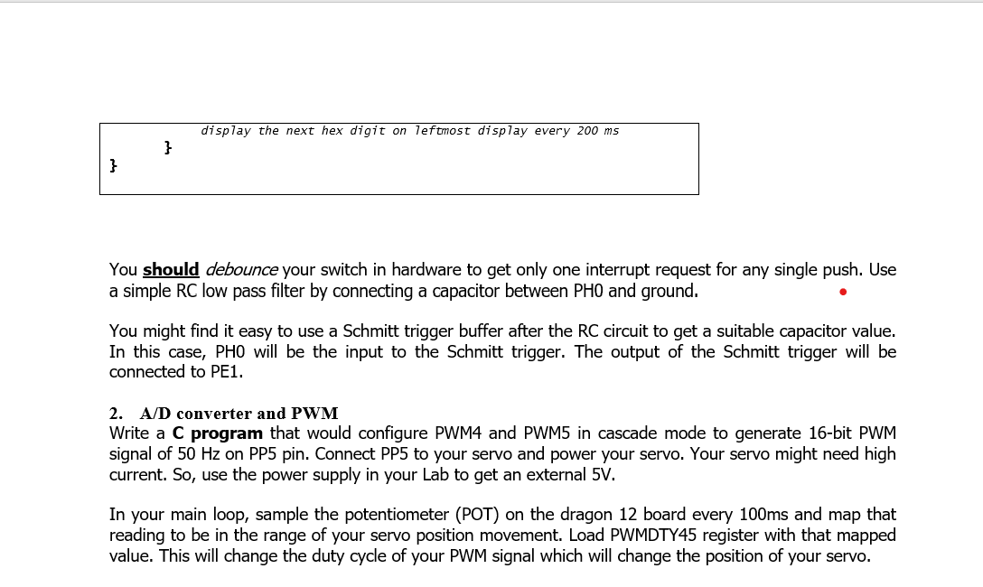 Solved Objectives: Handling External Interrupts in HCS12 | Chegg.com