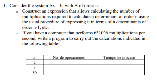 Solved Consider the system Ax=b, with A of order n. - | Chegg.com