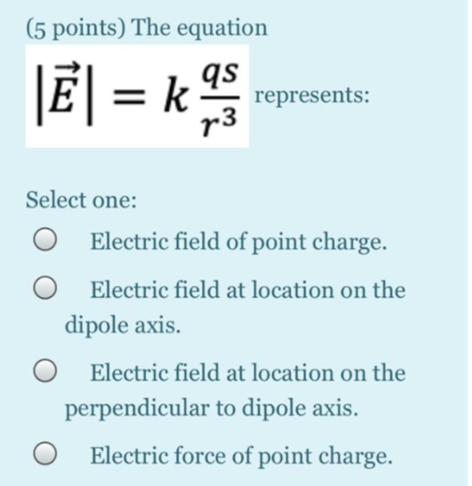 Electric Field Equation K