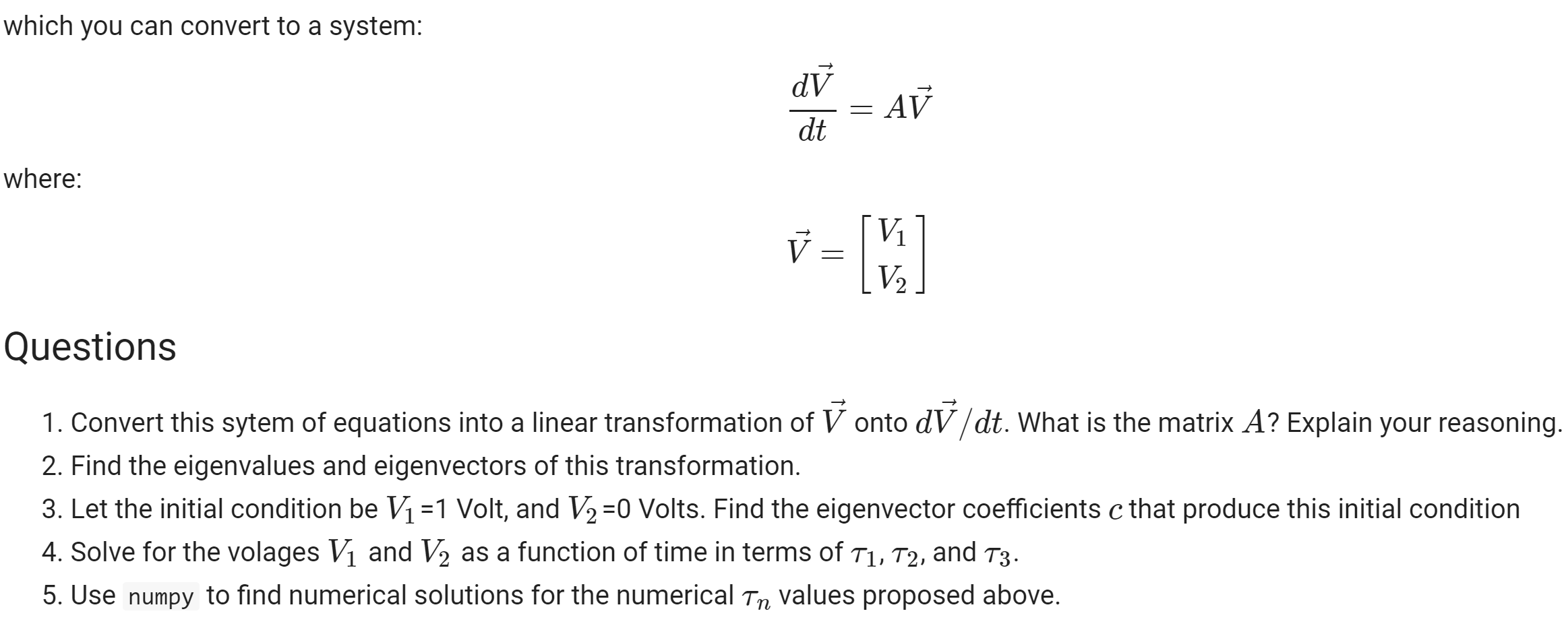 Solved Suppose we have the following system: We can start | Chegg.com