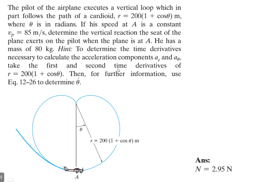 Solved = The pilot of the airplane executes a vertical loop | Chegg.com