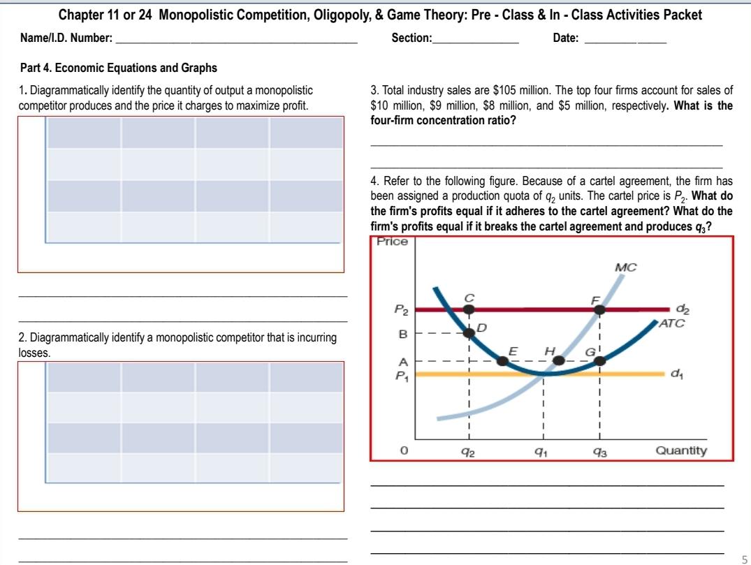 Solved Chapter 11 or 24 Monopolistic Competition, Oligopoly, | Chegg.com