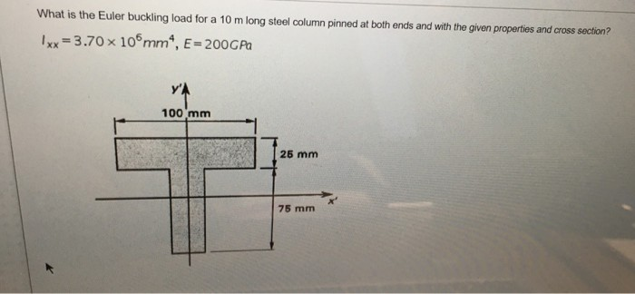 Solved What is the Euler buckling load for a 10 m long steel | Chegg.com