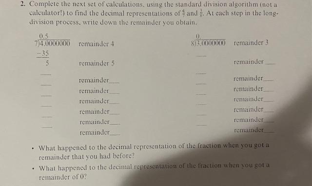 Solved 2. Complete the next set of caleulations. using the | Chegg.com