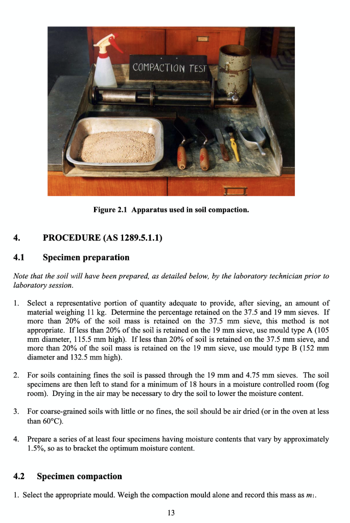 Solved PRACTICAL 3: STANDARD PROCTOR COMPACTION TEST 1. | Chegg.com