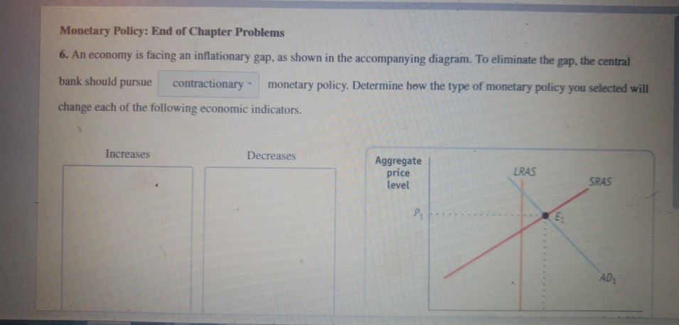 Solved Monetary Policy: End of Chapter Problems 6. An | Chegg.com