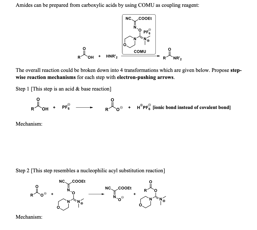 Solved Amides can be prepared from carboxylic acids by using | Chegg.com