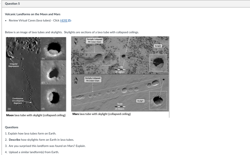 Solved Volcanic Landforms on the Moon and Mars - Review | Chegg.com