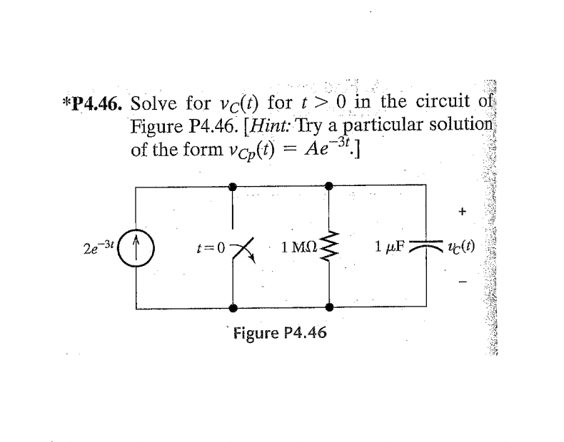 Solved *P4.46. Solve for vcſt) for t> 0 in the circuit of | Chegg.com