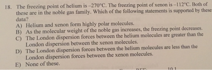 Solved The freezing point of helium is -270°C. The freezing | Chegg.com