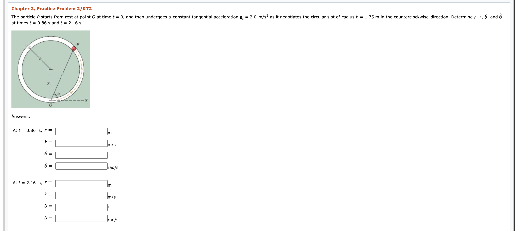 Solved Chapter 2, Practice Problem 2/072 The particle P | Chegg.com