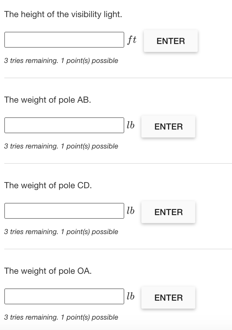 Solved The given steel vertical pole supports 3 traffic | Chegg.com