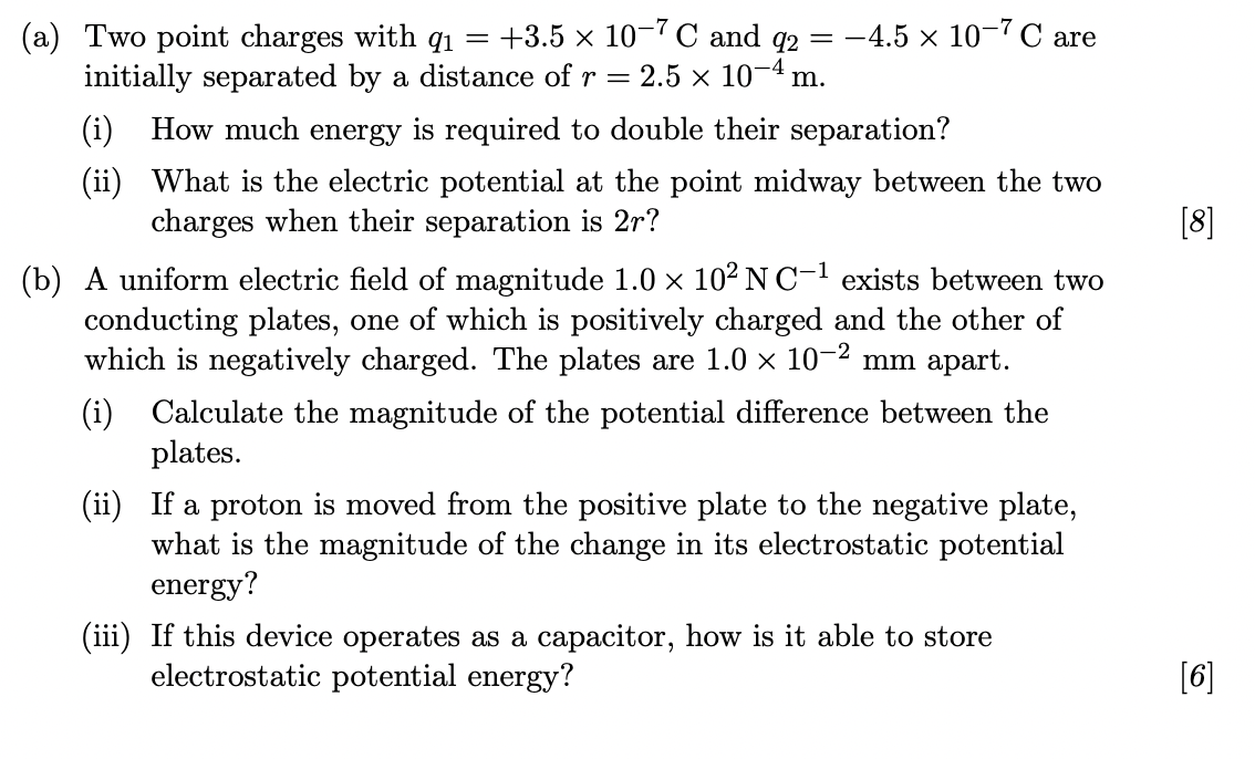 Solved (a) Two point charges with q1=+3.5×10−7C and | Chegg.com