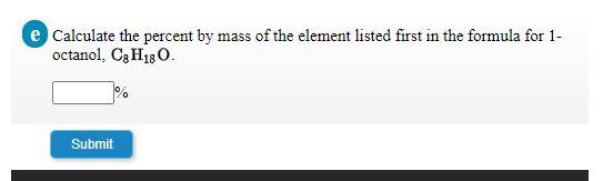 Solved Calculate the percent by mass of the element listed | Chegg.com