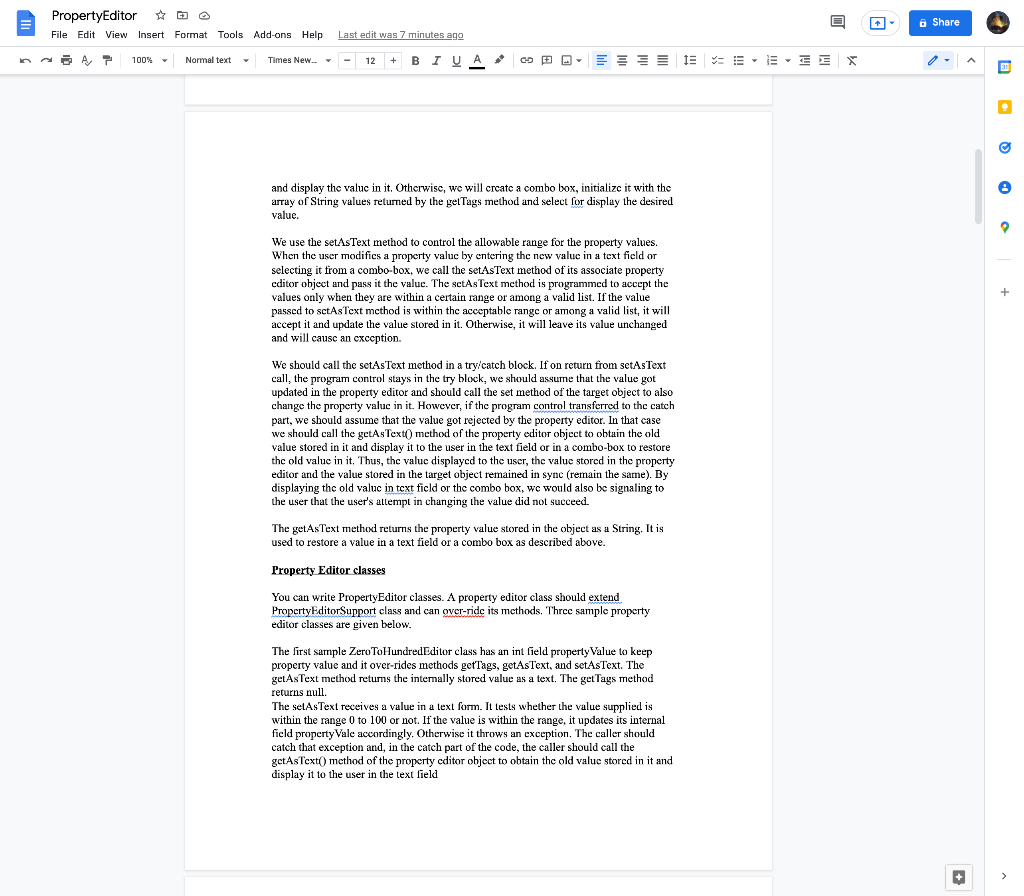 PropertyEditor File Edit View Insert Format Tools | Chegg.com