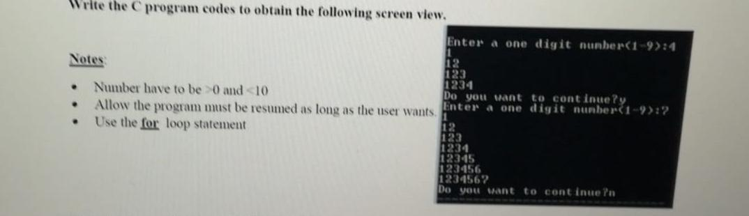 Solved write the program codes to obtain the following | Chegg.com