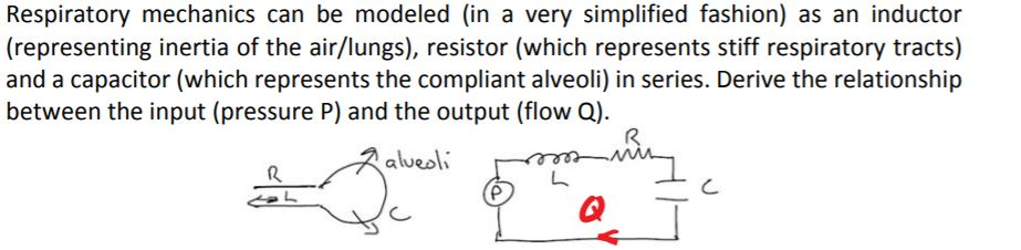 Solved Respiratory mechanics can be modeled (in a very | Chegg.com