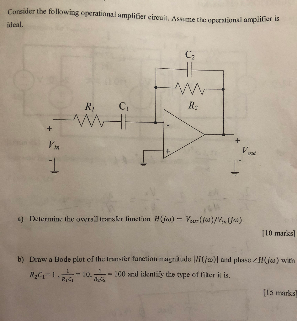 Solved Consider the following operational amplifier circuit. | Chegg.com