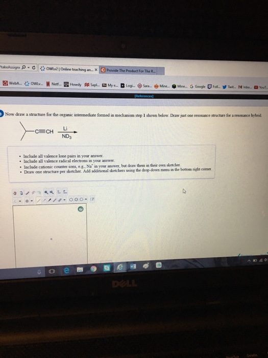 Solved Now draw a structure for the organic intermediate | Chegg.com