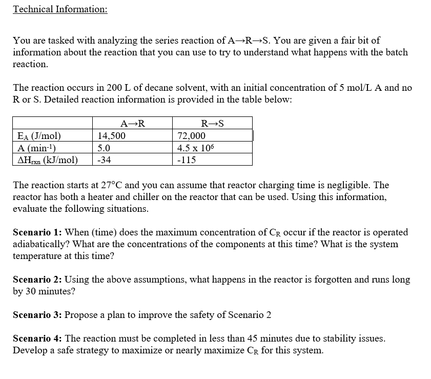 Solved Technical Information: You are tasked with analyzing | Chegg.com