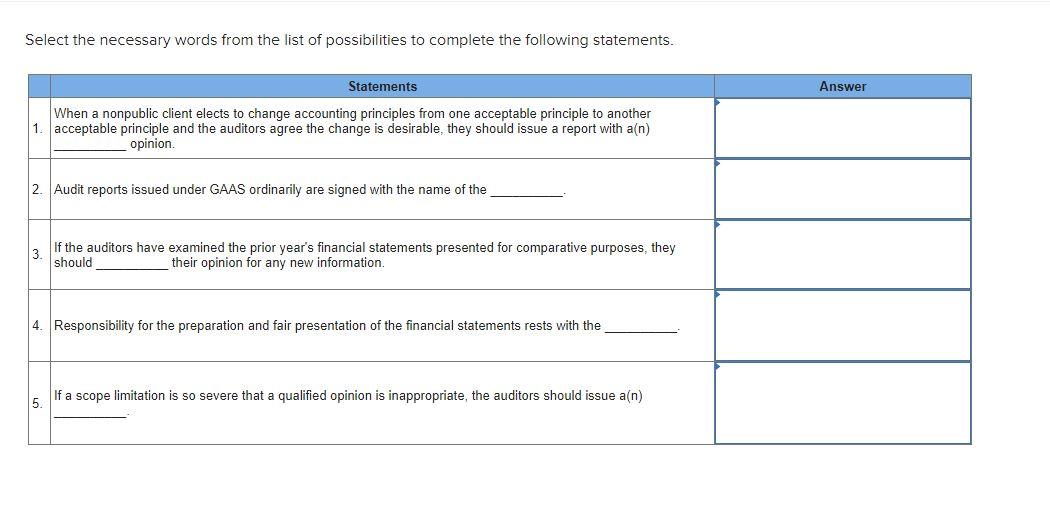 Solved OPTIONS: 1) adverse 2) basis for modification | Chegg.com