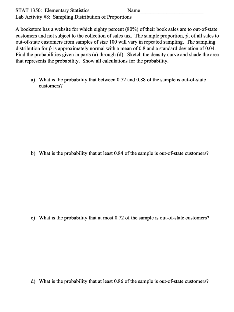 Solved STAT 1350: Elementary Statistics Name Lab Activity | Chegg.com