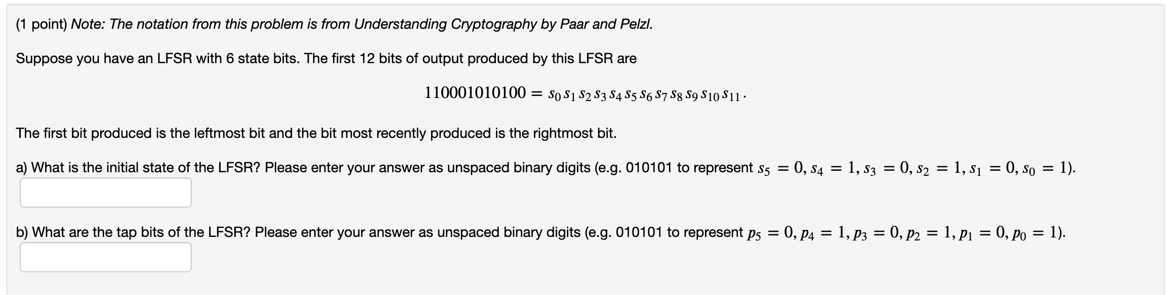 Solved 1 Point Note The Notation From This Problem Is 