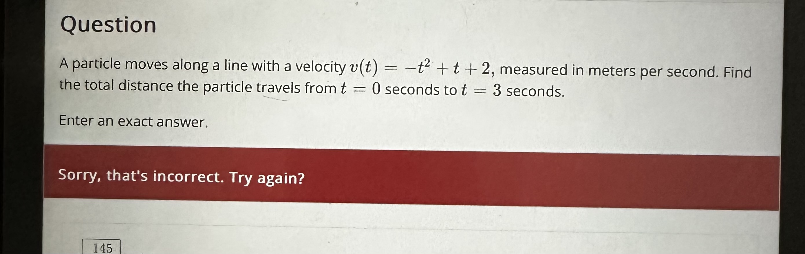 Solved A particle moves along a line with a velocity | Chegg.com