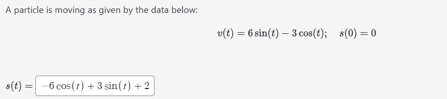Solved A particle is moving as given by the data below: | Chegg.com