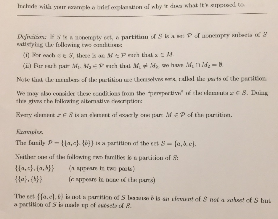 Solved Include With Your Example A Brief Explanation Of Why Chegg