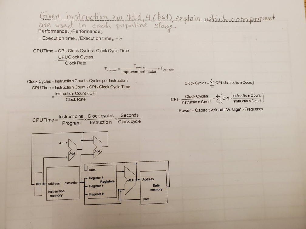 Given instruction sw $t1,4 (851), explain which | Chegg.com