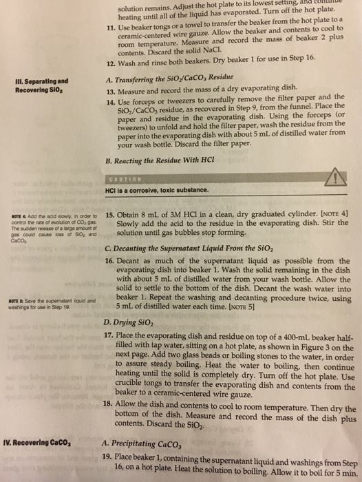 Solved Lab 11: Separating and Recovering the Components of a | Chegg.com