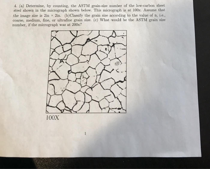 Solved Determine, by counting, the ASTM grain-size number of | Chegg.com