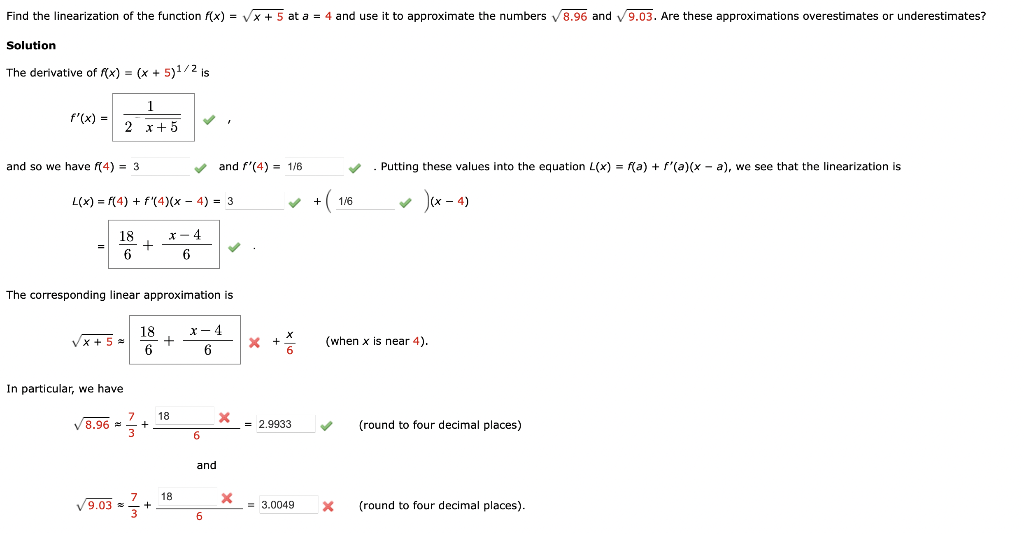 Solved Find The Linearization Of The Function F X X 5 At