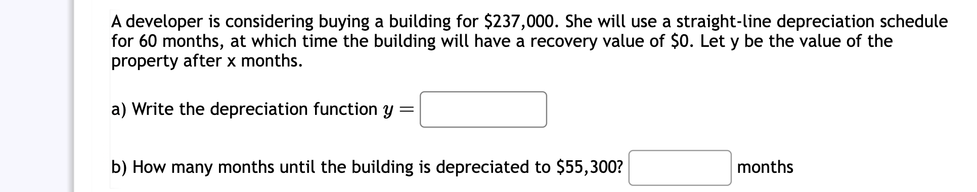 Solved A developer is considering buying a building for | Chegg.com