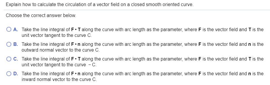 Solved Explain how to calculate the circulation of a vector | Chegg.com