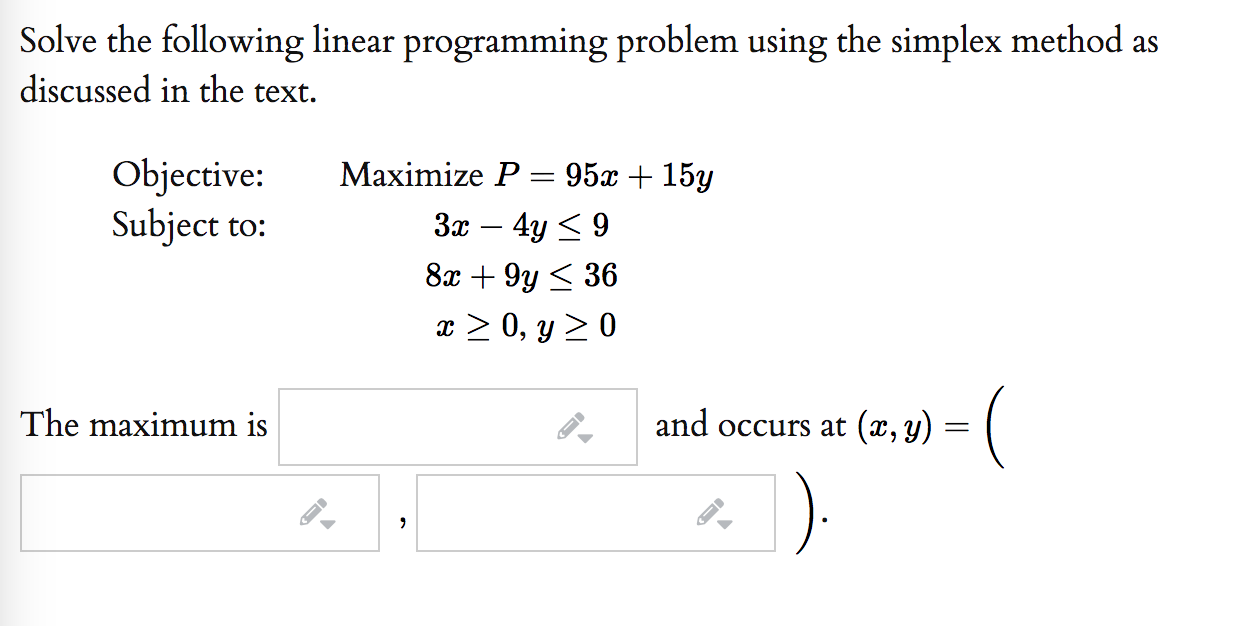 Solved Solve the following linear programming problem using | Chegg.com