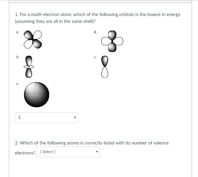 Solved 1. For a multi-electron atom, which of the following | Chegg.com