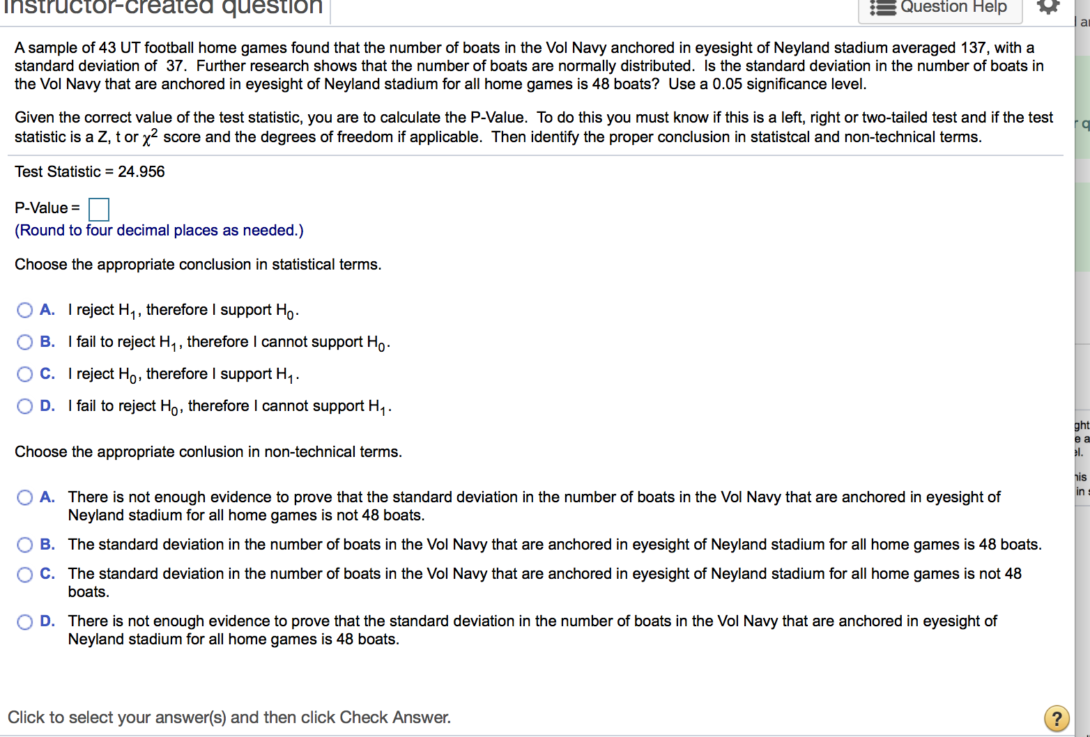 Solved Instructor-created question Question Help al A sample | Chegg.com