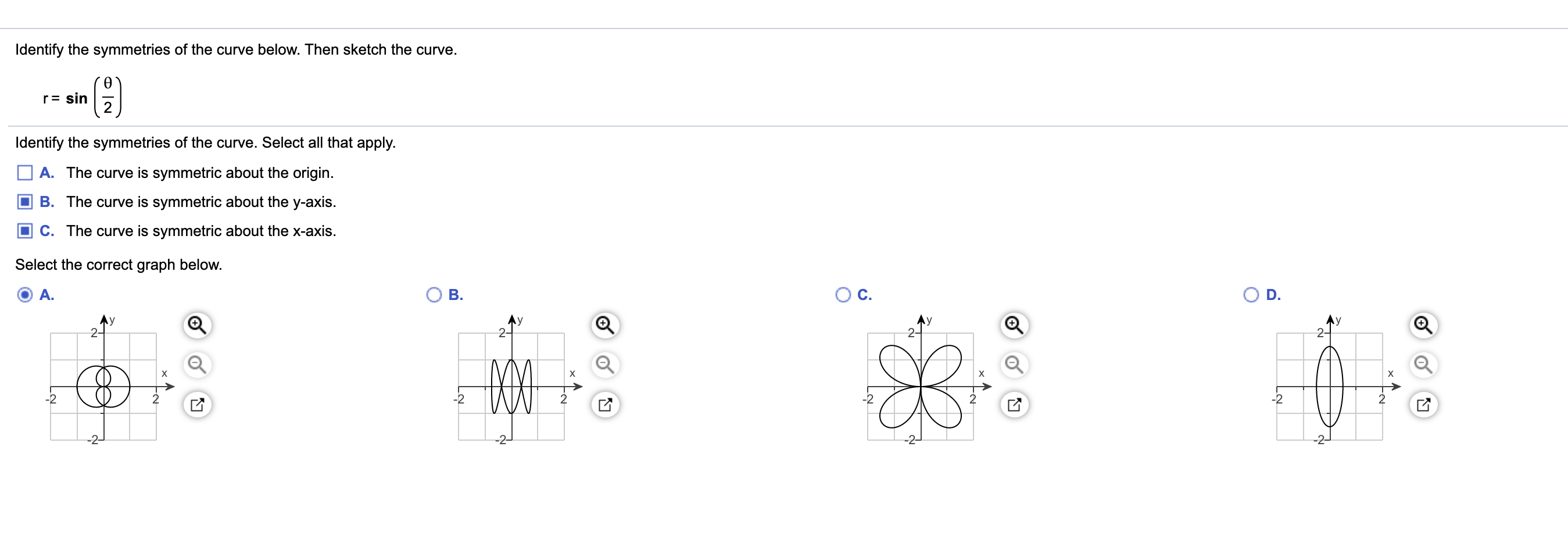 Solved Identify the symmetries of the curve below. Then | Chegg.com