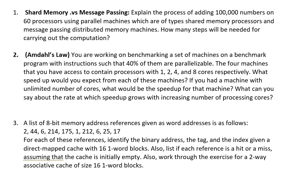 Solved Shard Memory.vs Message Passing: Explain the process | Chegg.com