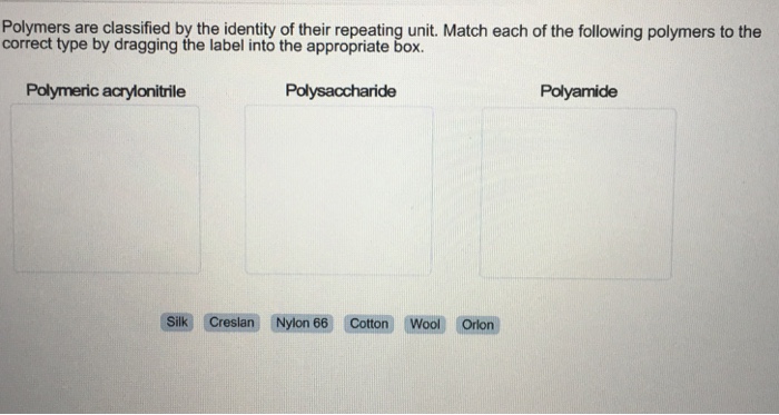 Solved Polymers are classified by the identity of their | Chegg.com