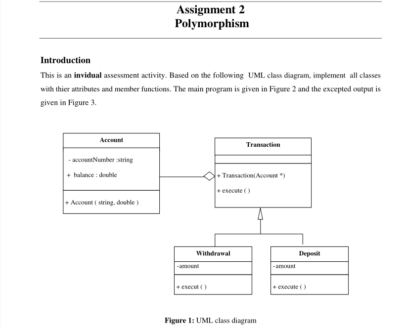 Solved Assignment 2 Polymorphism Introduction This is an | Chegg.com