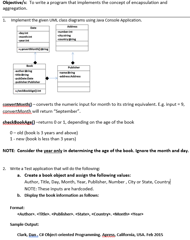 Solved Objective/s: To write a program that implements the | Chegg.com