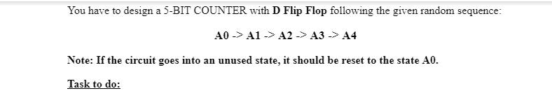 Solved You have to design a 5-BIT COUNTER with D Flip Flop | Chegg.com