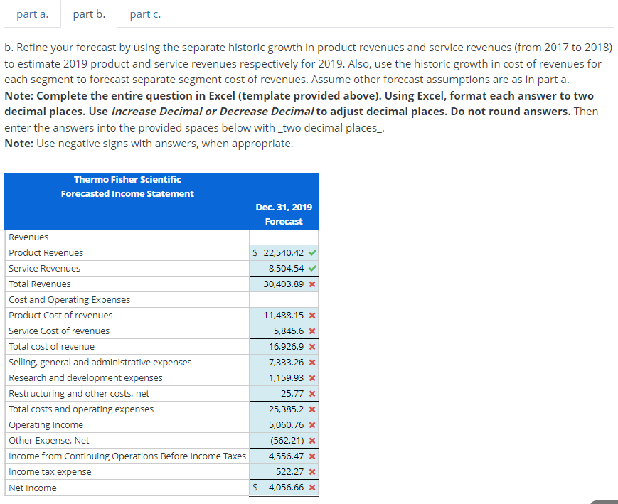 Use Segment Disclosures to Forecast Income Statement | Chegg.com