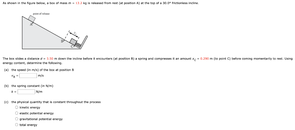 Solved As shown in the figure below, a box of mass m=13.2 kg | Chegg.com