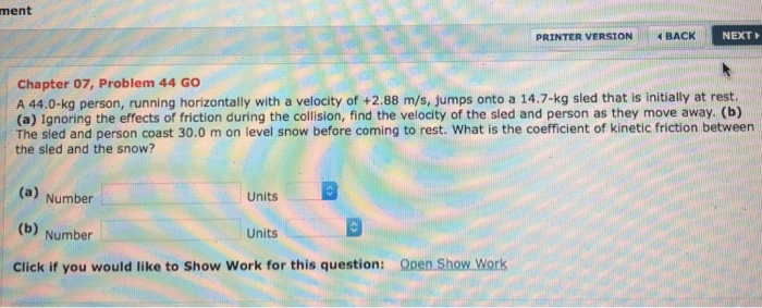 Solved ment PRINTER VERSION BACK NEXT Chapter 07, Problem 44 | Chegg.com