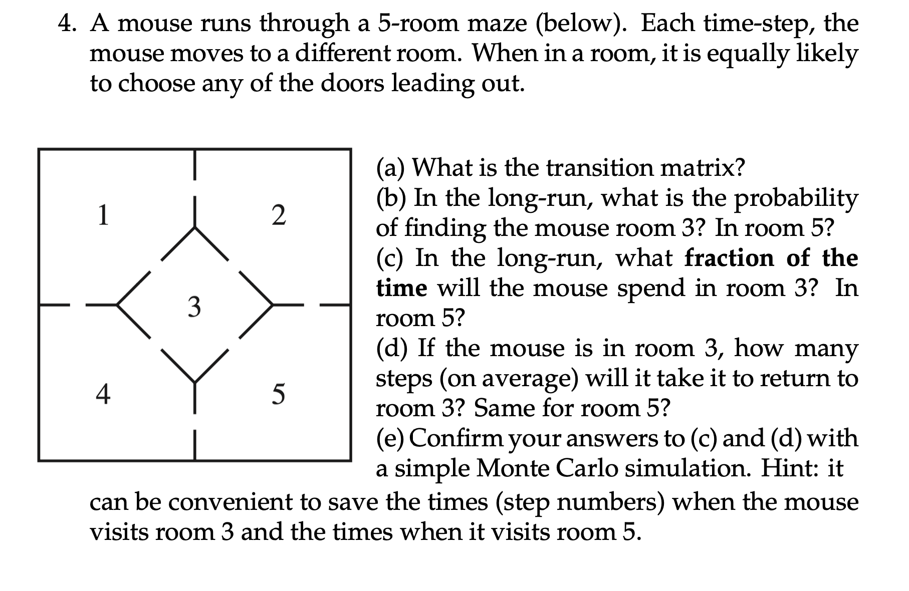 Solved 1.im trying to input my transition_matrix and output | Chegg.com